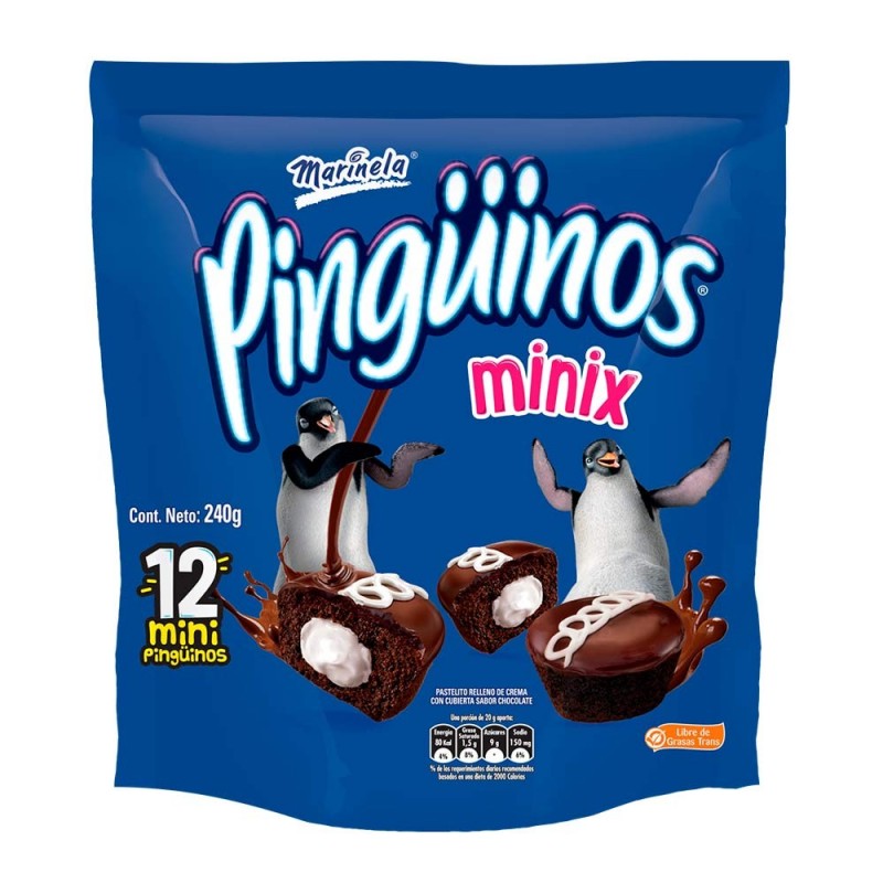 PONQUE MARINELA PINGÜINOS MINIX CHOCOLATE 240GRS
