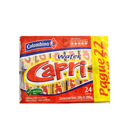 GALLETA CAPRI WAFER FRESA 288GR